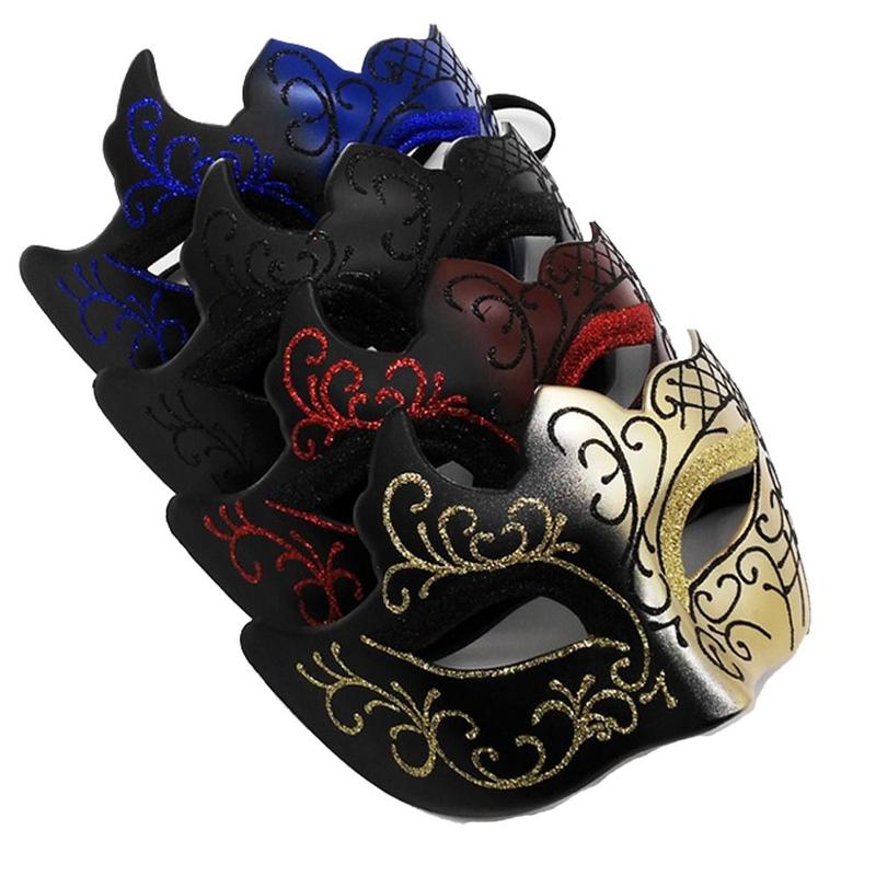 Half Face Party Dance Mask Masquerade Glossy Mask Party Cosplay ...