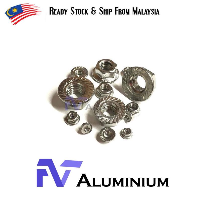 SUS 304 Flange Nut with Serration M3 M4 M5 M6 M8 M10 Stainless Steel ...