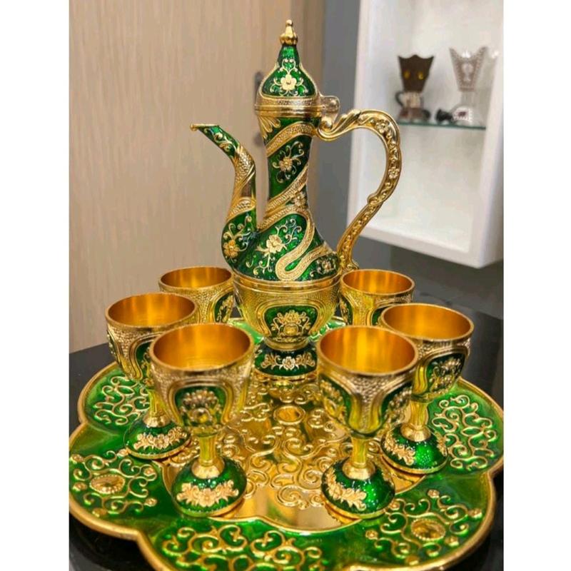 Teko Arab Aladin Set6 Mewah gold Ornament dengan nampan home6766-6 ...