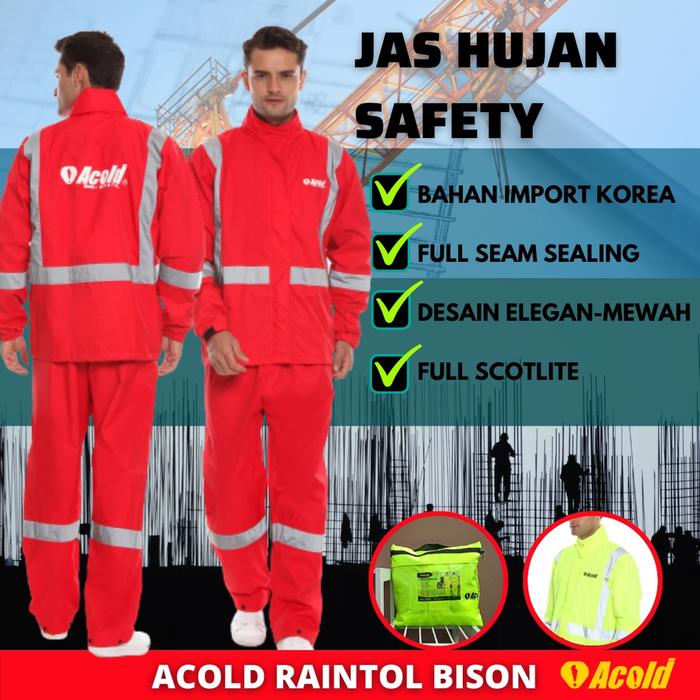 Promo Jas Hujan Acold Raintol BISON Premium Safety | Proyek | Tambang ...
