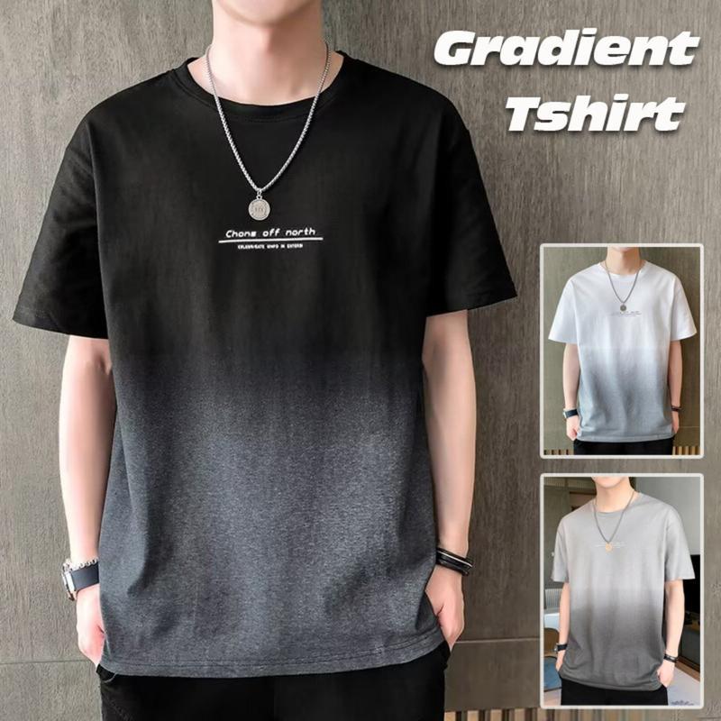 Men‘s T-shirt Gradient Color Short Sleeve 3 Colors Fashionable - TikTok ...
