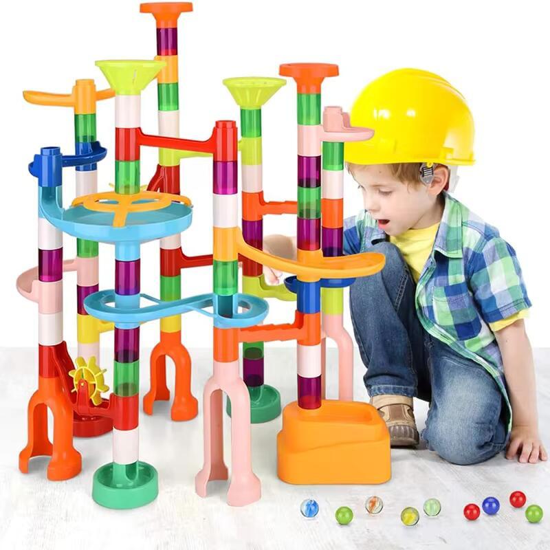 Marbles Run Catapult Building Blocks Slide Beads Educational - TikTok ...