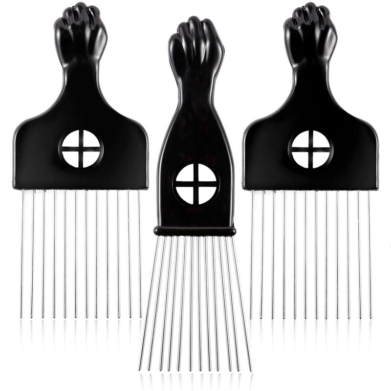 3 Pack Metal Afro Lift Comb - Wide for Men's and Women's Curly/Textured ...