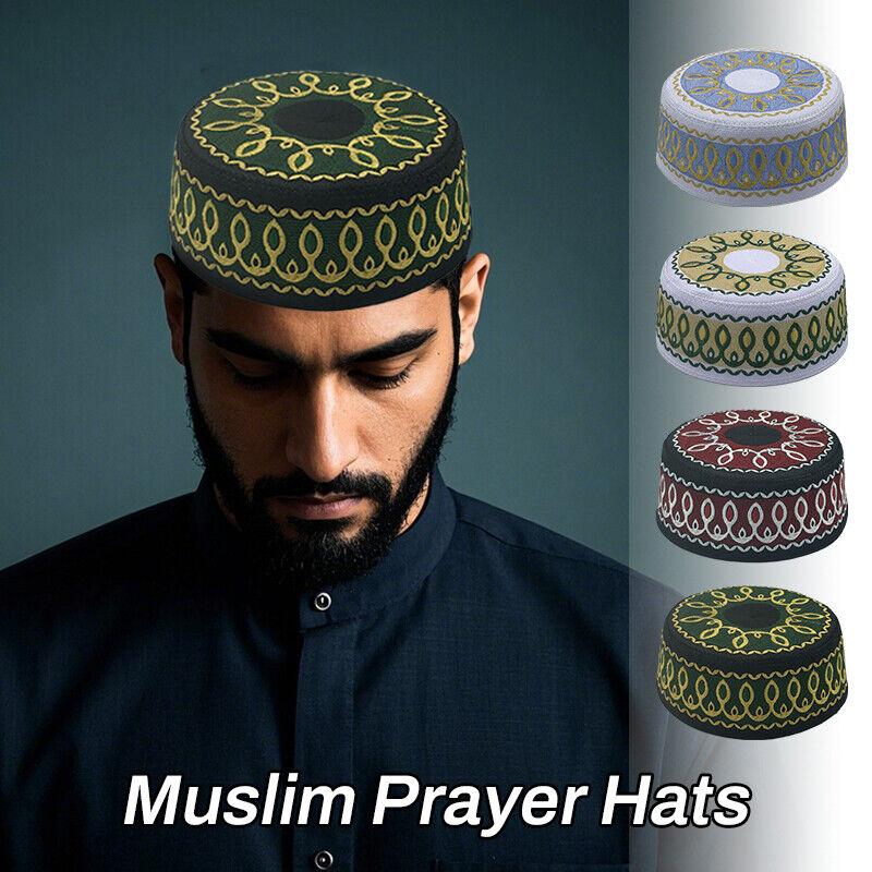 Muslim Men Prayer Caps Cotton Embroidery Leisure Saudi Arabia Islamic ...