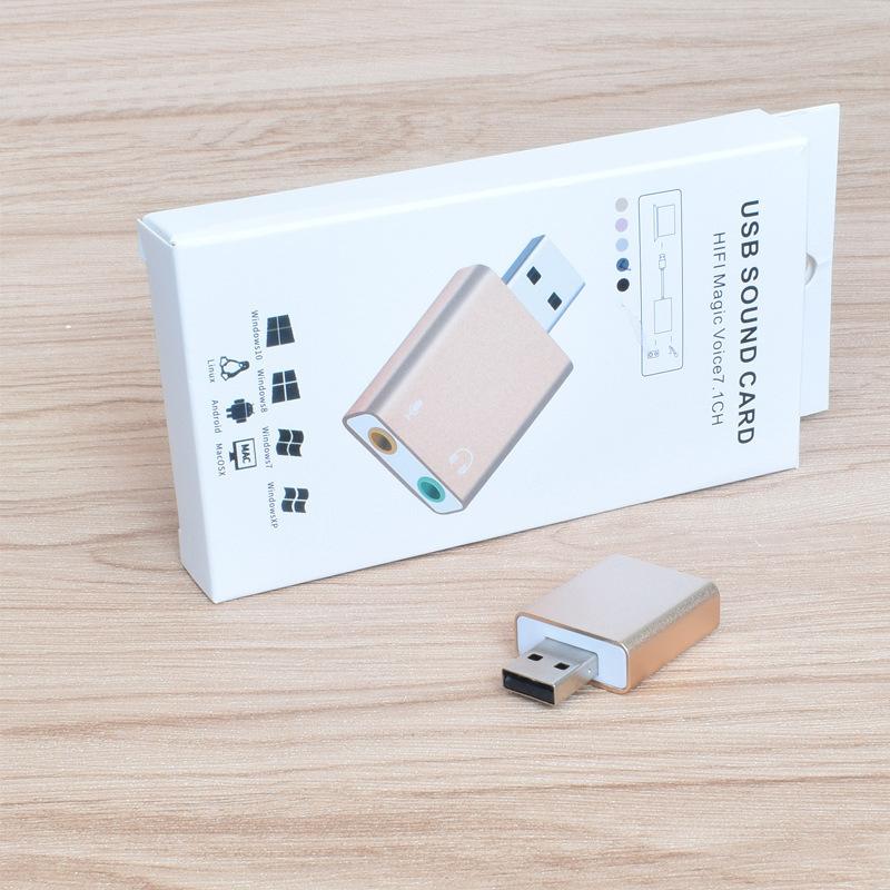 Usb7.1 External Sound Card Aluminum Alloy USB Drive-Free Computer ...