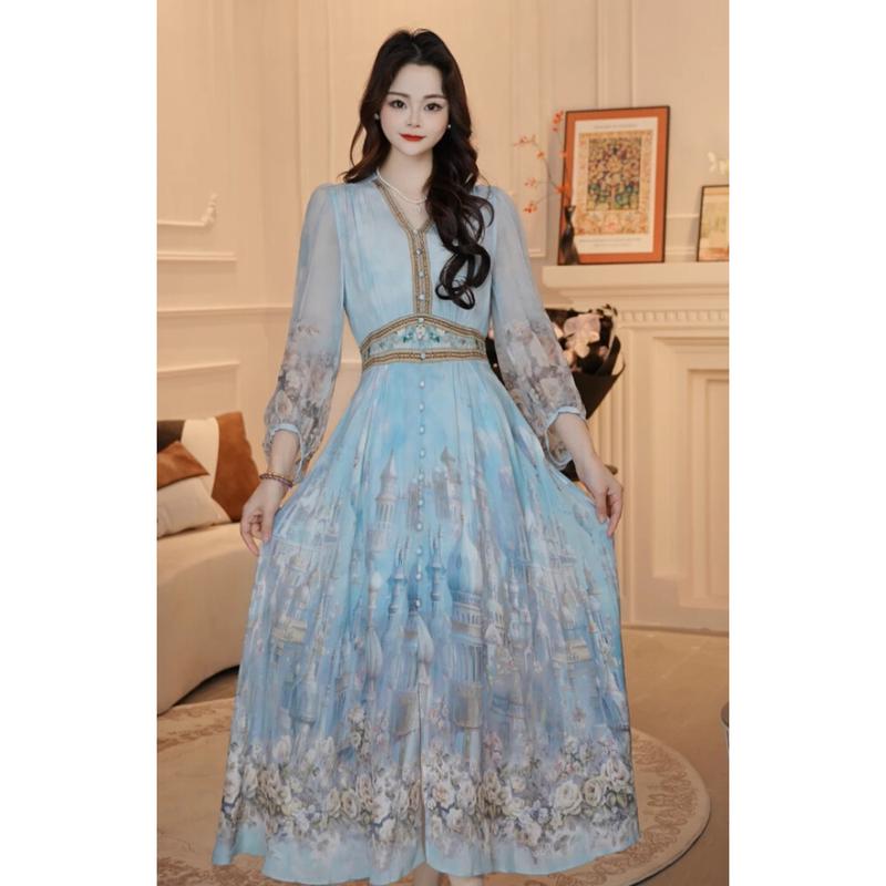 FADFAD Gaun V-neck wanita gaya mewah kelas atas - Shop | Tokopedia