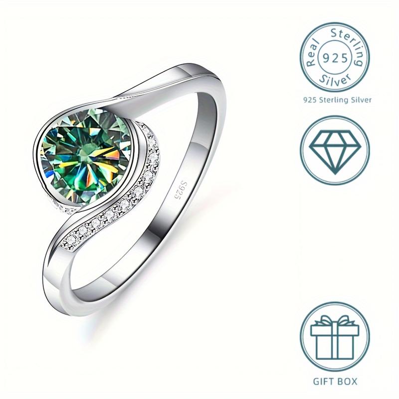 1ct Moissanite Promise Ring 925 Sterling Silver Rare Glee Moissanite ...
