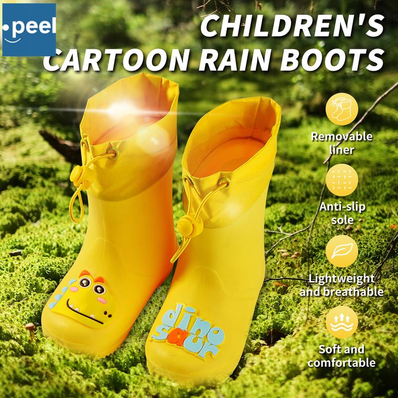 Boy Girl Rubber Boots Waterproof Rain Shoes Anti Slip Kasut Kebun ...