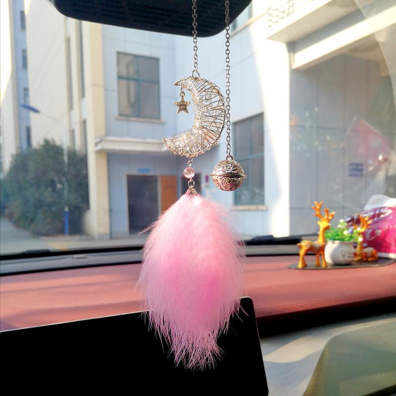 Ins Simple Palace Feather Moon Feather Pendant Car Hanging Creative ...