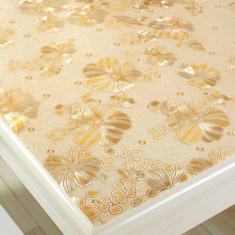 Opaque Floral Pattern Soft Glass PVC Tablecloth Heat Resistant - TikTok ...