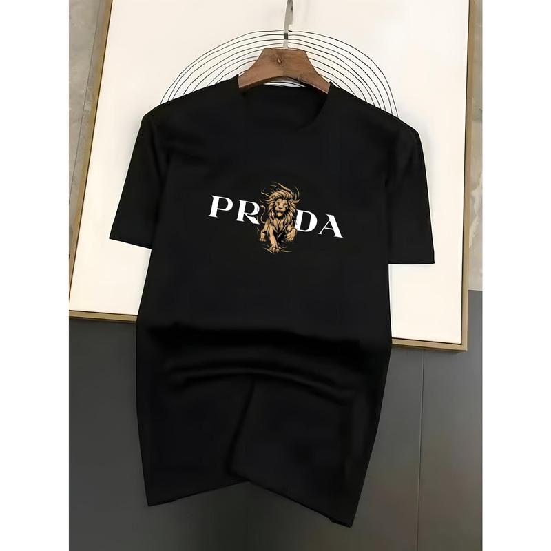 Baju-T Lelaki, Gaya Kasual, Leher Krew, Regangan Sedikit, Diperbuat ...