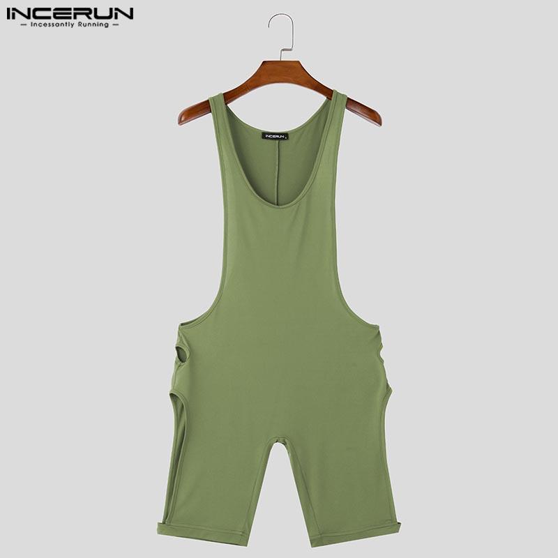 INCERUN Men's Casual U Neck Side Hollow Bodysuits Personalit - TikTok ...