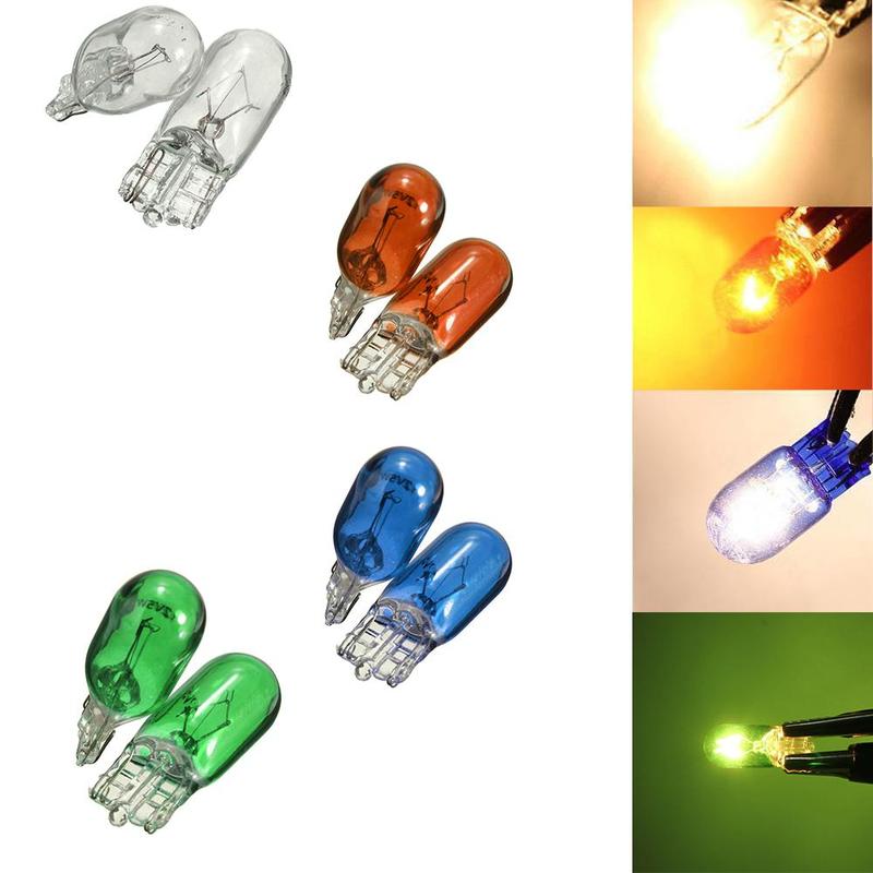 2Pcs T10 Wedge Halogen W5W 501 194 LED Interior Light Bulbs Car ...