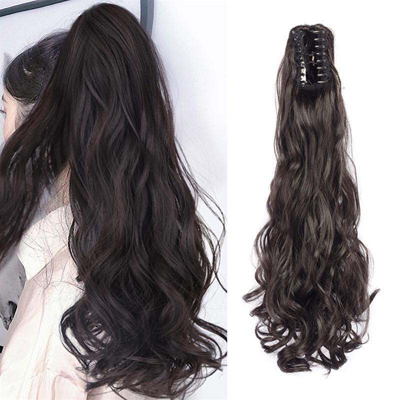 50 m long curly synthetic wigs Jaw claw clamp pinch ponytail - TikTok ...