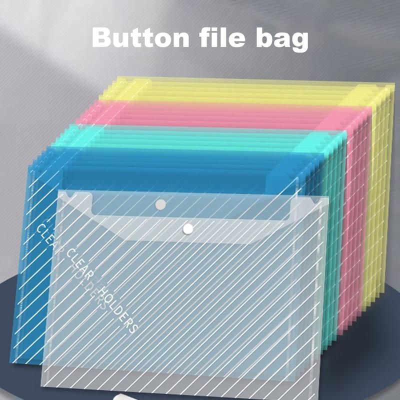 20Pcs Document Bag A4 Size Plastic Wrap Waterproof File Folders ...