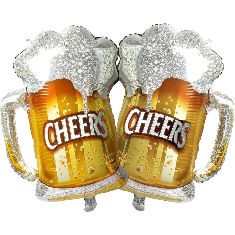 Beer Cup Balloons Set of 2, Cheers Beer Mug Balloons Alcohol Balloons ...