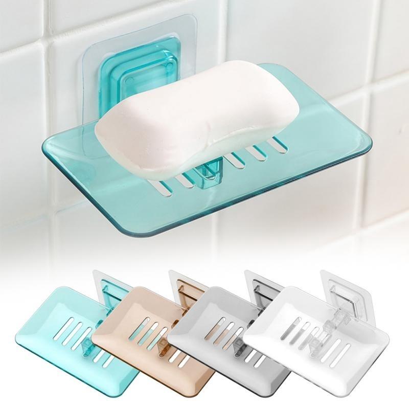 Bathroom Shower Hanging Soap Box Rack / Self Adhesive Soap Shelf ...
