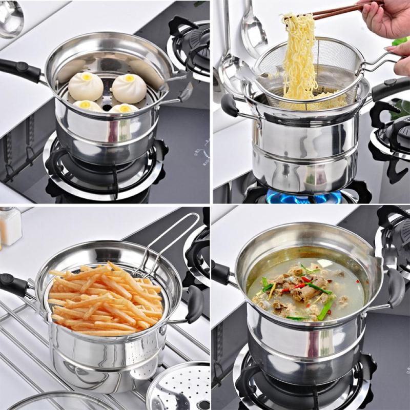 22cm Stainless Steel Multifunction Noodles Cooking Pot Small - TikTok ...
