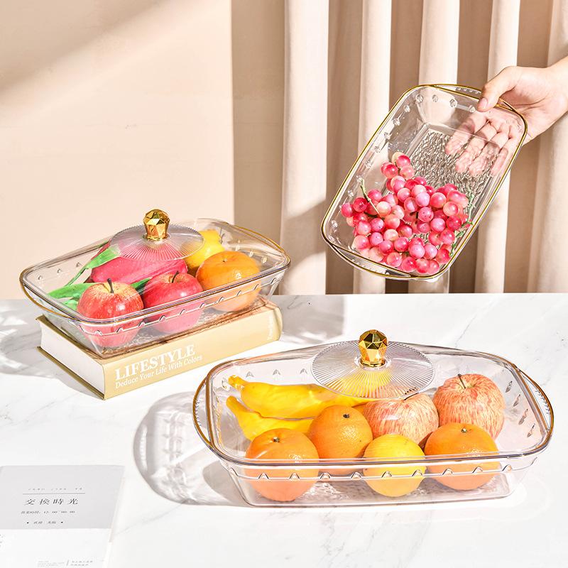 Pinggan Buah Bujur, Warna Emas, dengan Plastik Ahli, Sesuai untuk ...