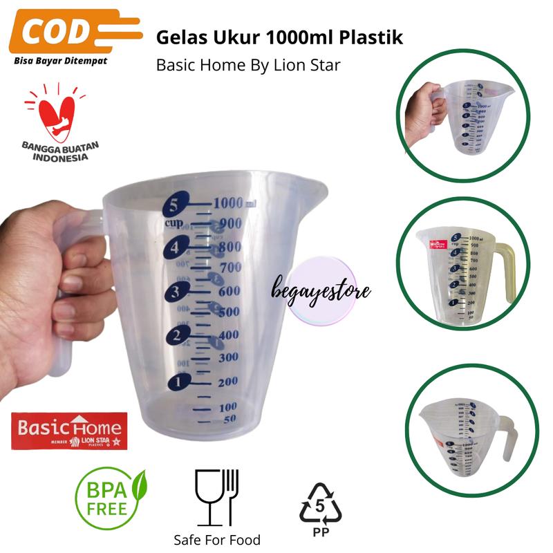 Gelas Ukur 1000ml Basic Home by Lion Star / Gelas Takar Plastik - Shop ...