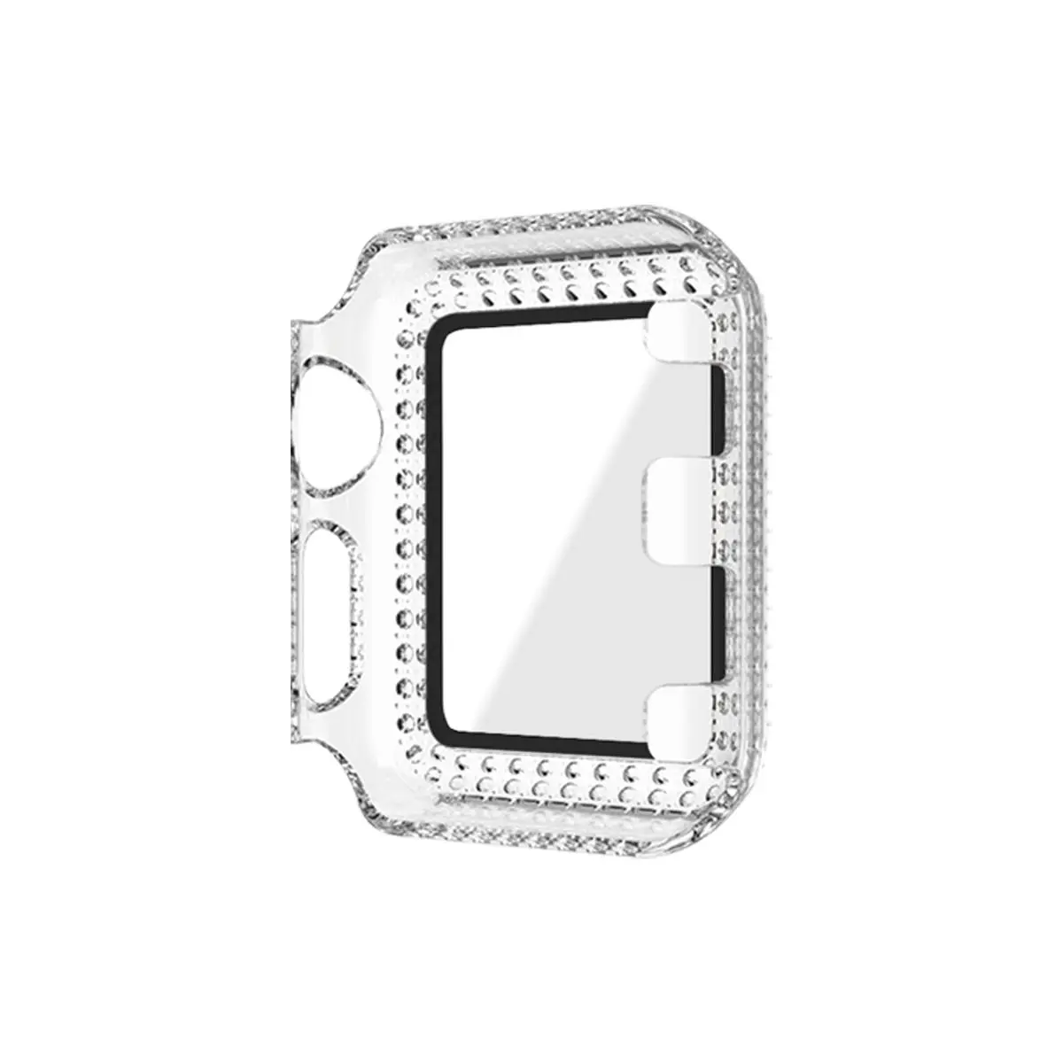1 Piece Rhinestone Decor Smart Watch Case, Shockproof Tempered Glass ...