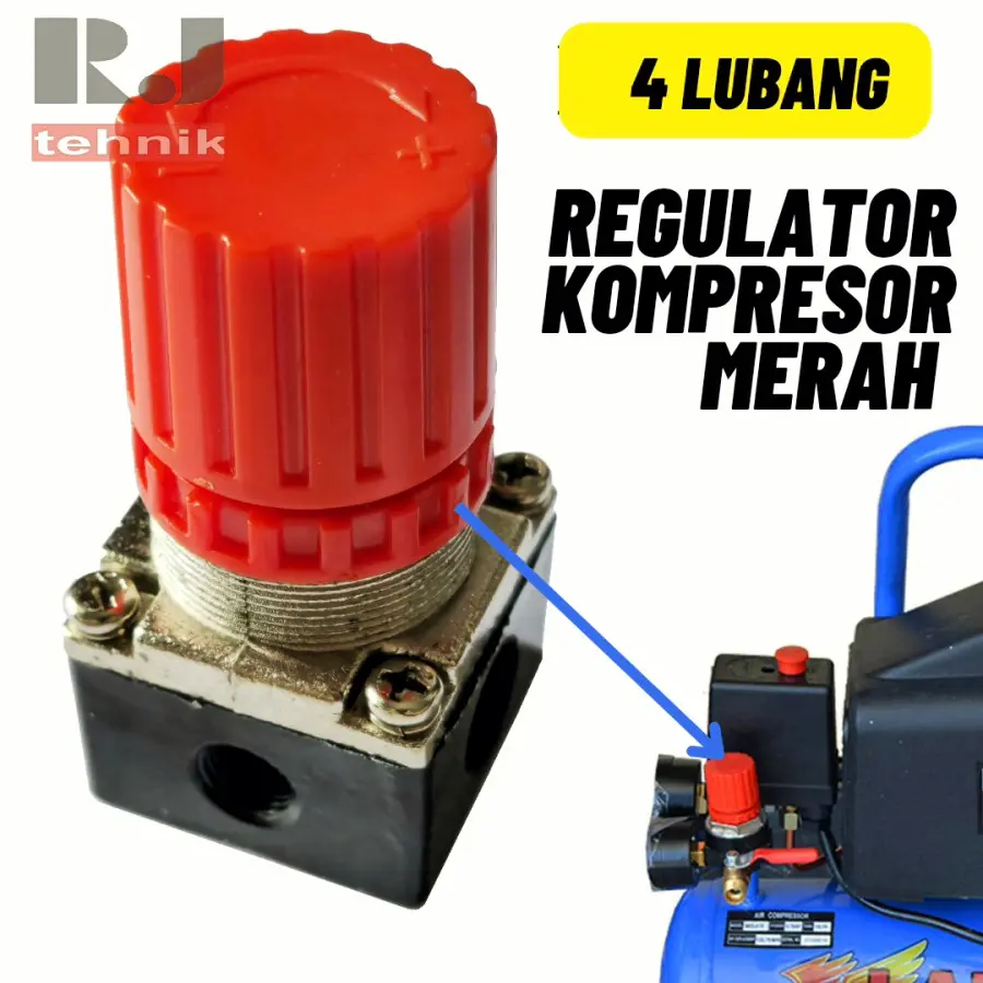 Air Regulator Kompresor Angin Merah 4 Lubang Mengatur Tekanan Angin ...