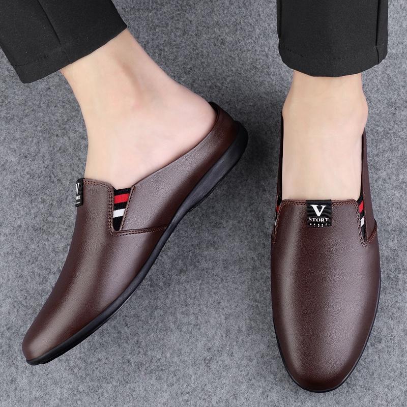 [Ship now] 38 ~ 46 men's open toe leather shoes - TikTok Shop Philippines