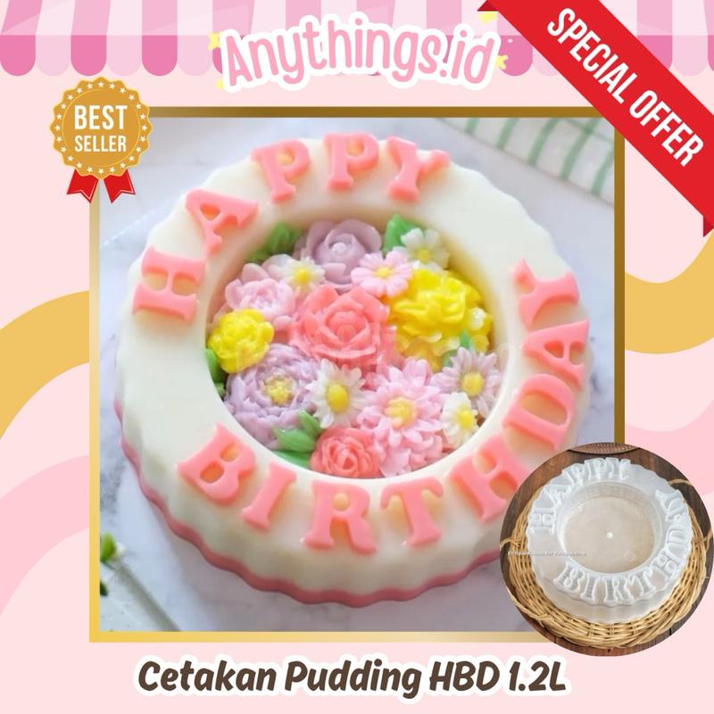 Cetakan Pudding HBD Viral Pudding Happy Birthday 1.2Liter puding - Shop ...