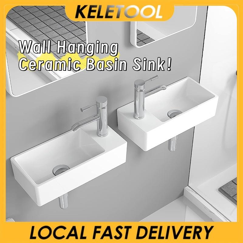 Wall Hanging Ceramic Basin Sink, Small Toilet Sinki Kecil Bilik ...