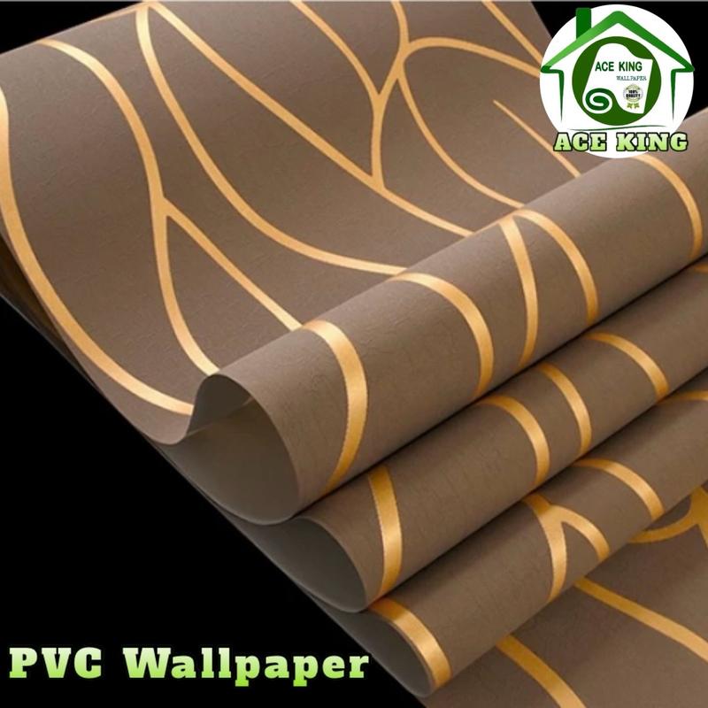 ACE KING A26 Brown Geometric lines Design PVC Matted Wallpaper - TikTok ...