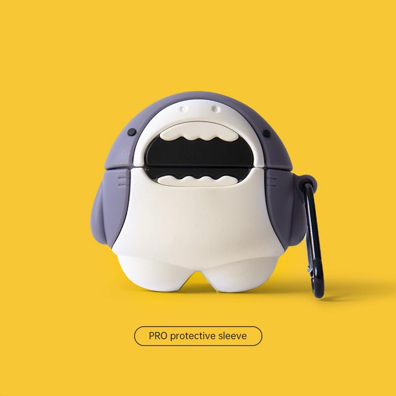 Sarung Pelindung Headset Bluetooth Nirkabel Silikon Hiu Kartun Cangkang ...