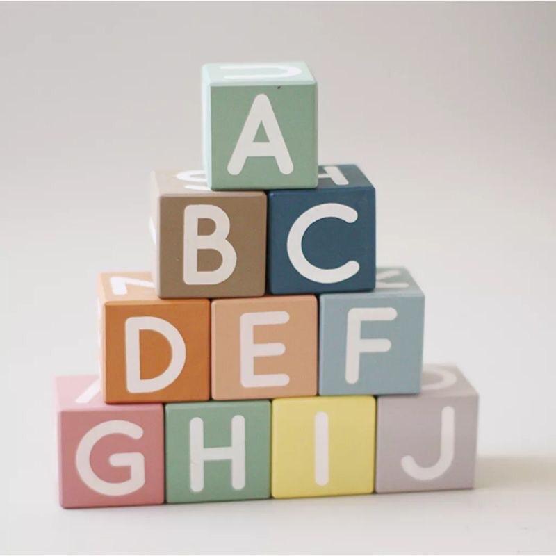 Lettering and Life Colorful Uppercase Alphabet Blocks Wooden Toys ...