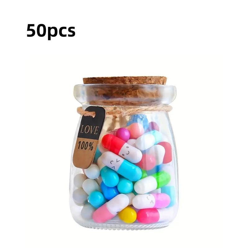 Pill Bottle & Love Note Capsule, 1 Set Including 50pcs Mini Pill ...