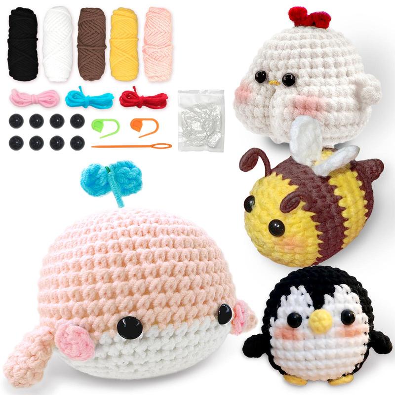Crochet Kit for Beginners, 1 Set Cute Cartoon Animal Crochet - TikTok Shop
