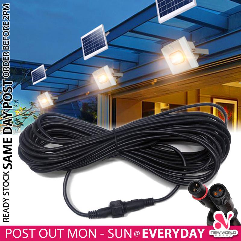 ( WHEATHERPROOF ) 5 Meter Solar Flood Light Extension Power Cord ...