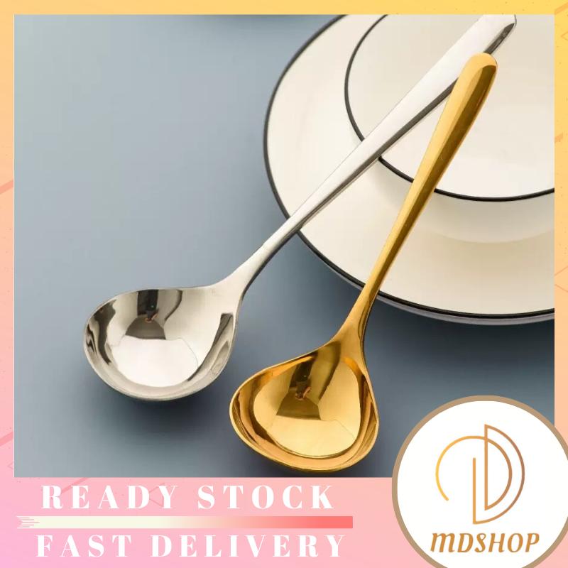 304 Stainless Steel Cutlery Big Head Spoon Large Tablespoon Drinking ...