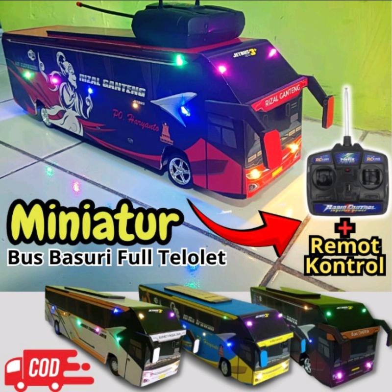 miniatur bus telolet bisa kasih nama dan foto anak mainan mobil - Shop | Tokopedia