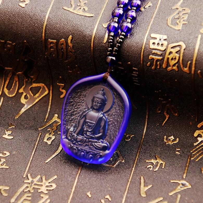 Blue Pharmacist Bead Chain Buddha Pendant Buddha Supplies Men's ...
