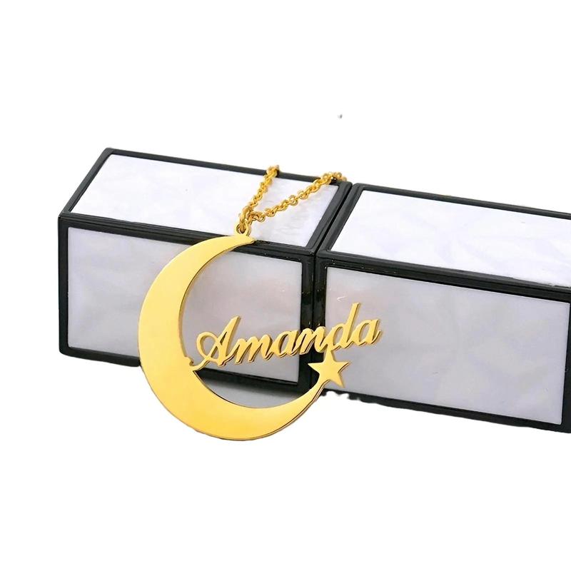 008 Kalung Liontin Nama Cantik Custom Motif Bulan Bintang Da - Shop ...