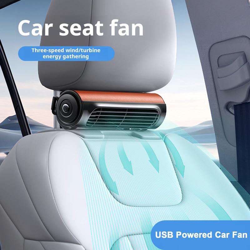 longgrat USB Car Seat Cooling Fan with Elastic Belt 3 Wind Speeds ...