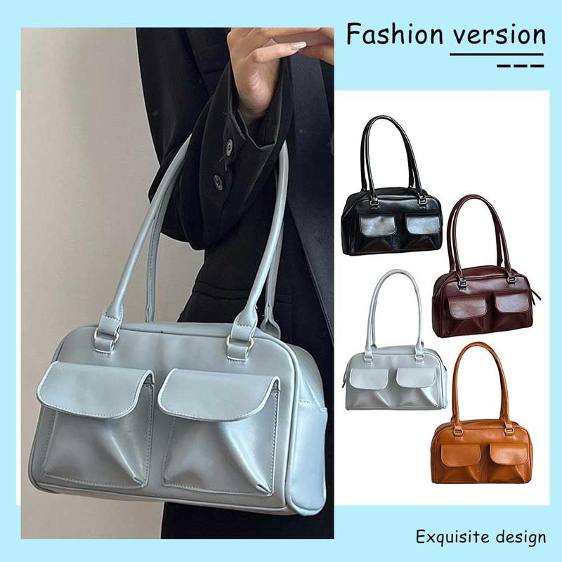 Beg Tangan Tote Kulit, Untuk Wanita, Gaya Retro Kasual, Beg Satchel ...