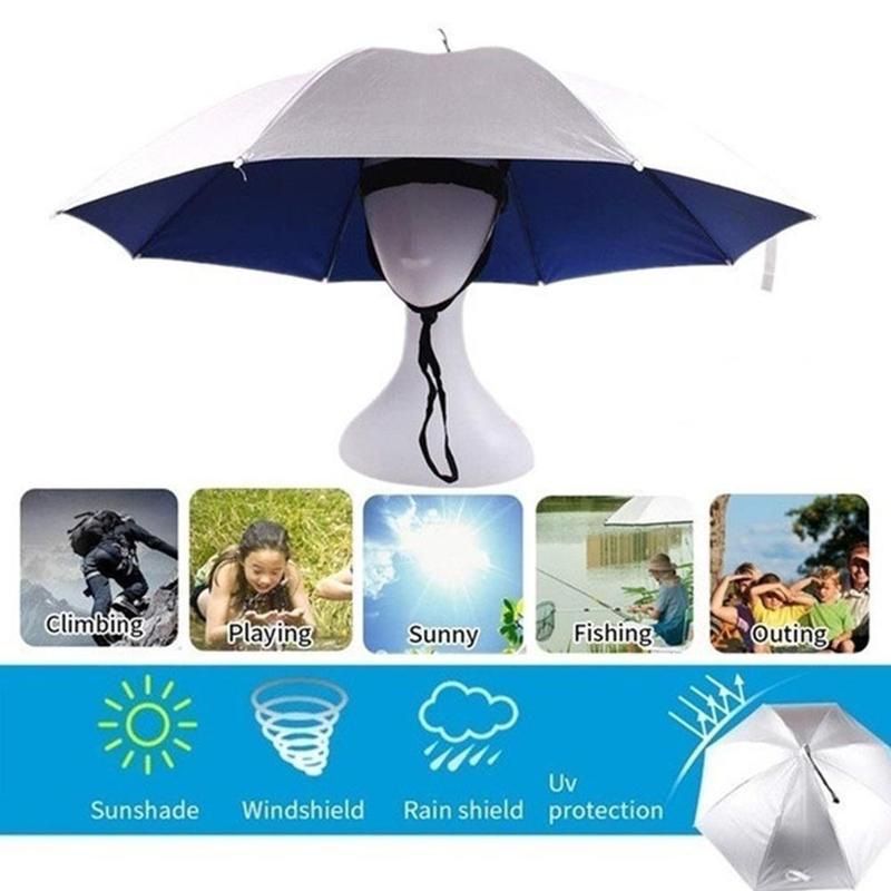 1pc Portable Outdoor Umbrella Hat Cap Folding Fishing Umbrella - TikTok ...