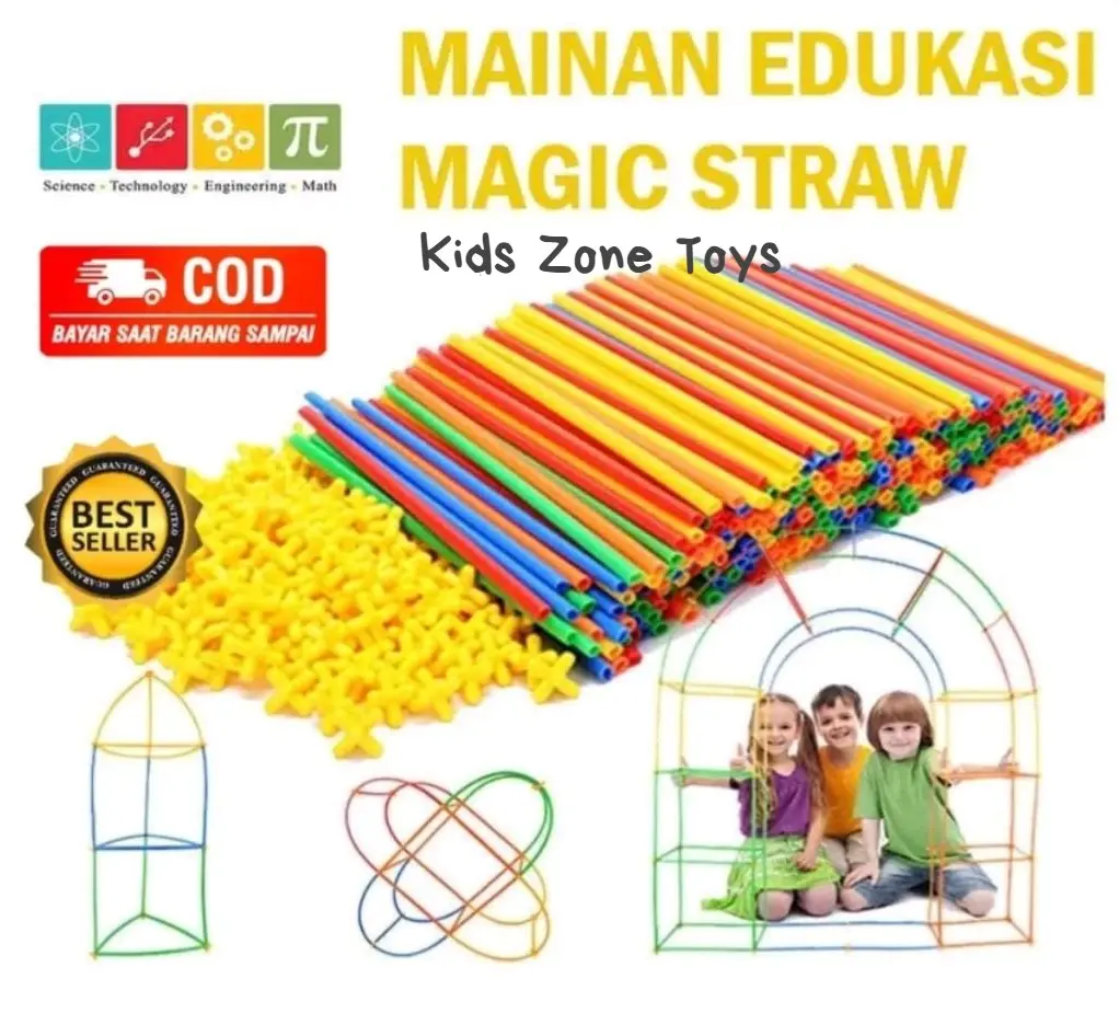 Mainan Anak Magic Straw Stick / Pipa Sedotan Puzzle Rancangan ...