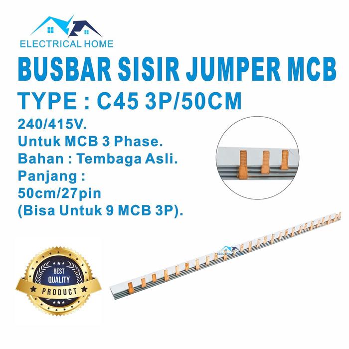 Jual BUSBAR SISIR MCB 3 PHASE JUMPER MCB 3 PHASE PANJANG 50CM - Kota ...