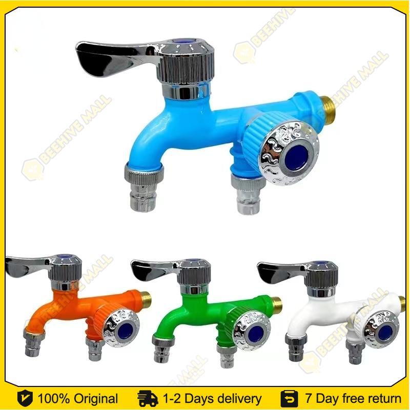 1pc Dual Control Double Outlet Water Tap 1/2" Universal Interface ...