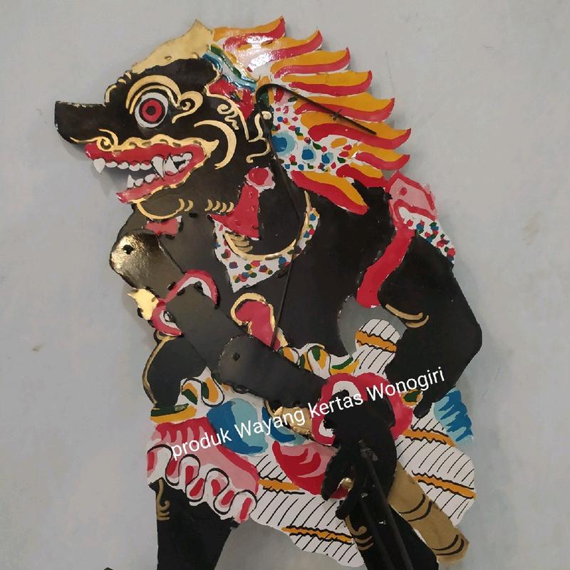 wayang kulit kertas Buto Rambut Geni ukuran standar pentas pedalangan ...