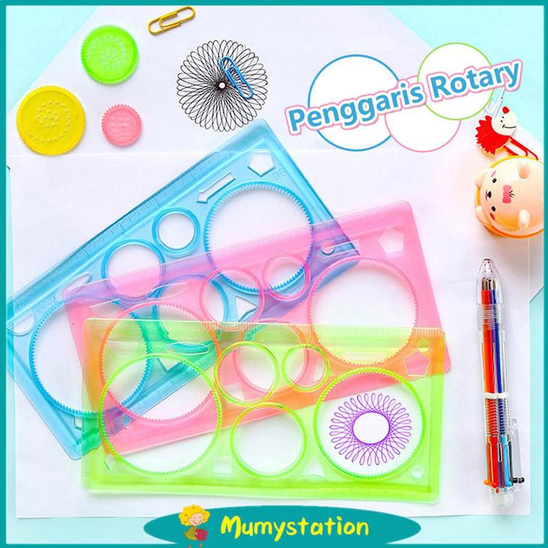 Penggaris garisan rotary /pattern ruler design/spirograph geometrik ...