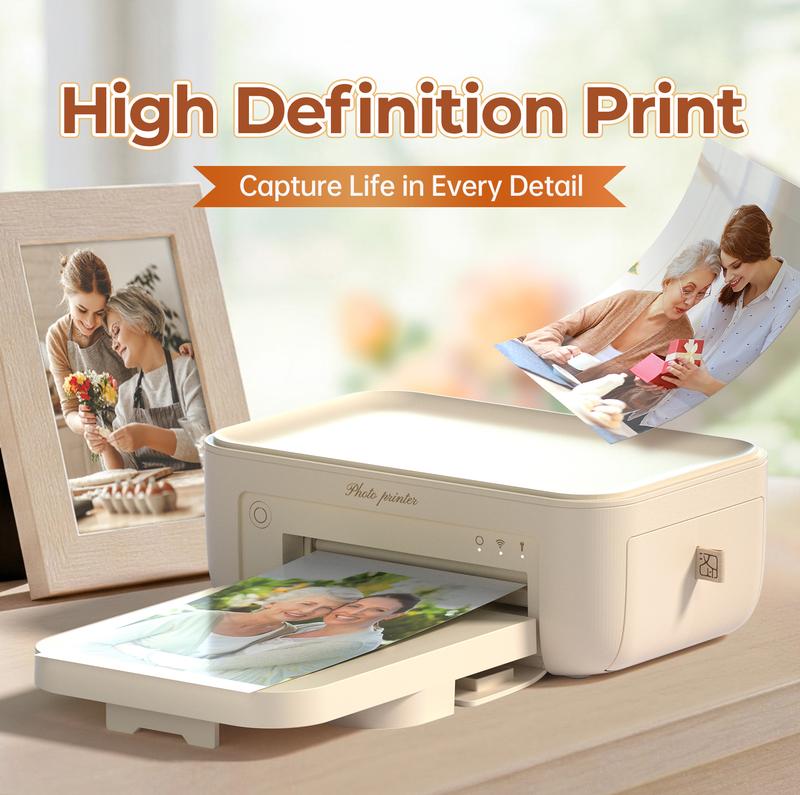 4x6 Photo Printer – Includes 20 Sheets & 1 Ribbon, Picture Printer ...