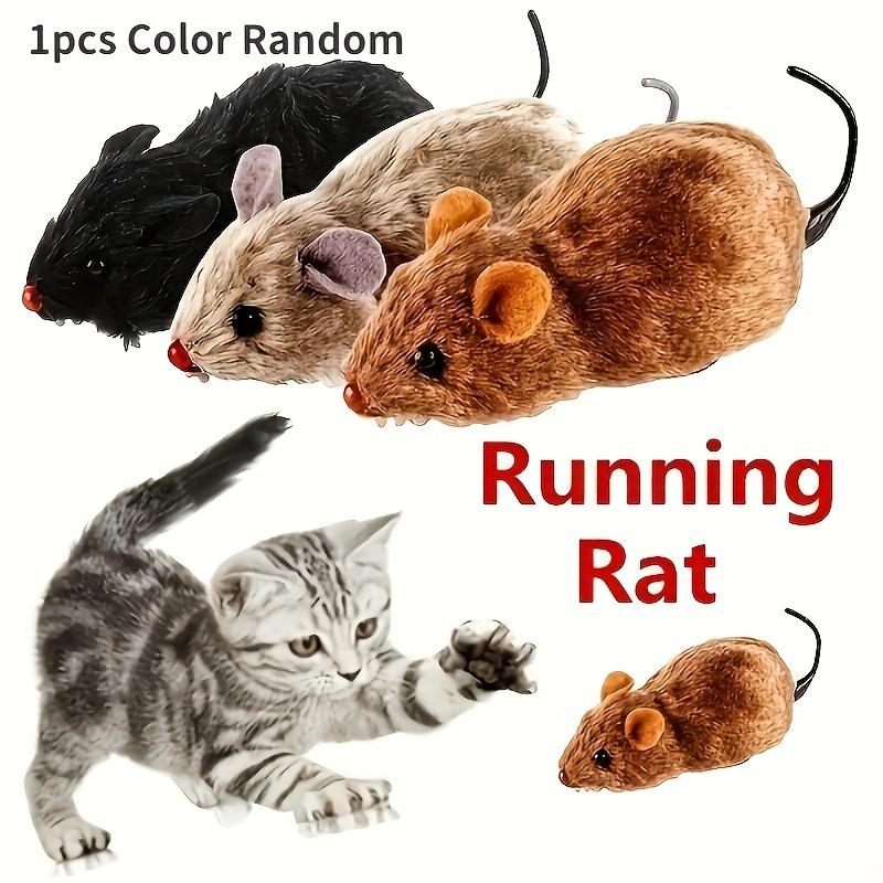 1 Piece Realistic Plush Wind-Up Mouse Toy - Battery-Free Interactive ...