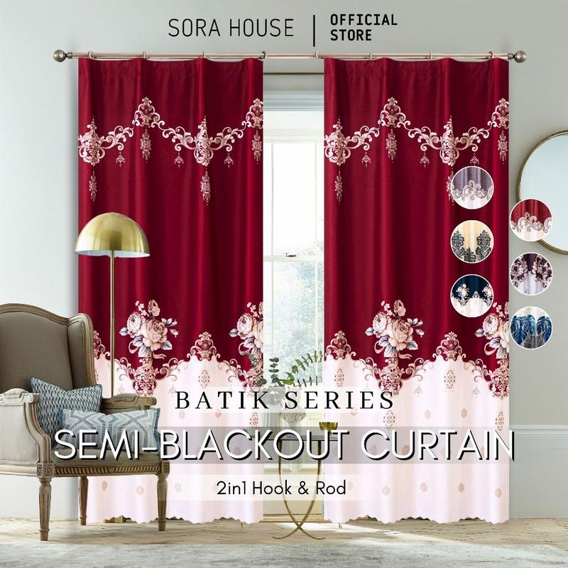 [RCJ] ⚜ ] SORA BATIK Tirai Separuh Blackout 2IN1 Cangkuk Rod - TikTok ...